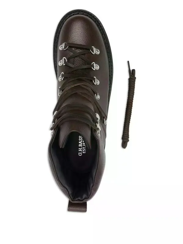 G.H.BASS Textured Leather Lace-up Boots - Grey