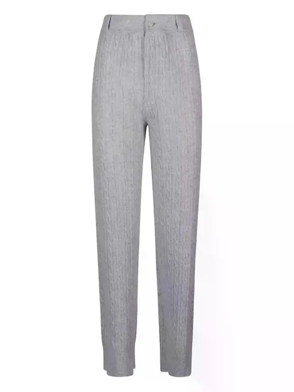 Guest In Residence Cable Knit Straight Leg Pants - Grey
