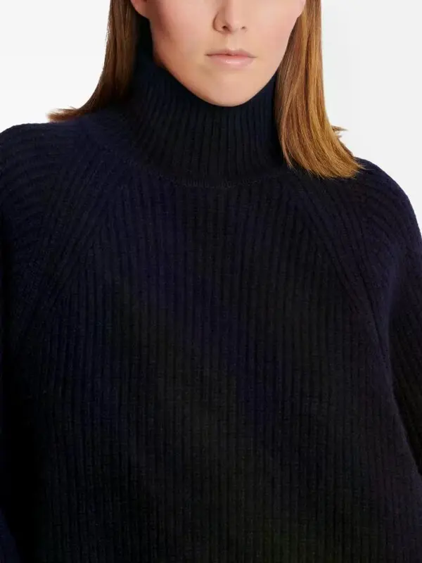 Balmain Ribbed Knit Logo Patch Sweater