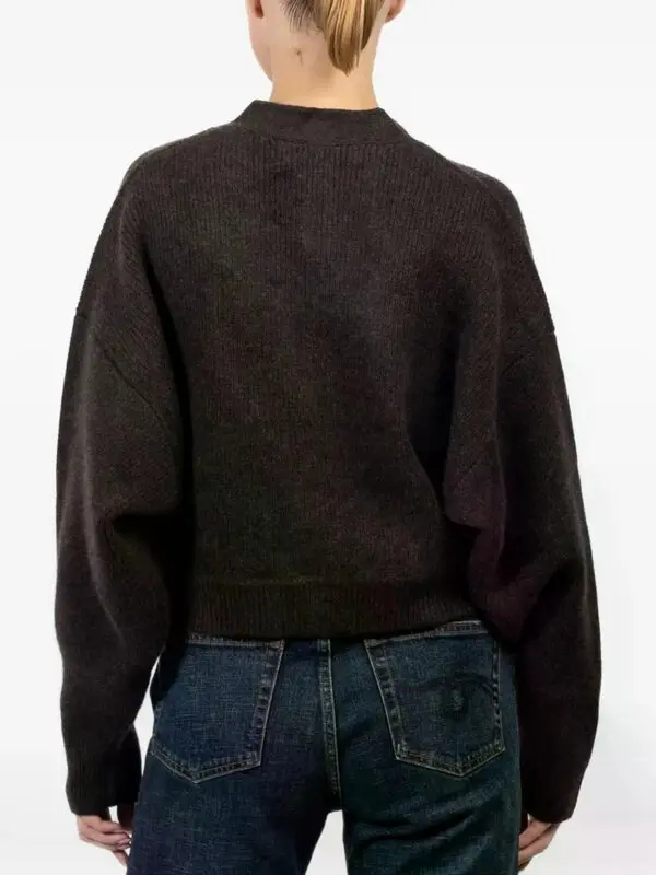Le Kasha Button-fastening Funnel-neck Cardigan - Brown