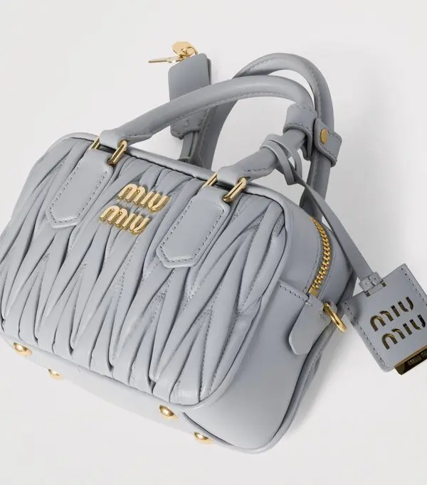 Miu Miu Nappa Leather Matelassé Arcadie Top-handle Bag