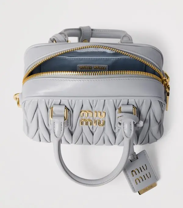 Miu Miu Nappa Leather Matelassé Arcadie Top-handle Bag