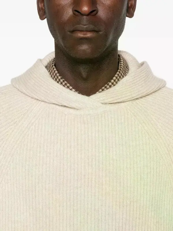 Eric Bompard Ribbed Knit Hooded Sweater