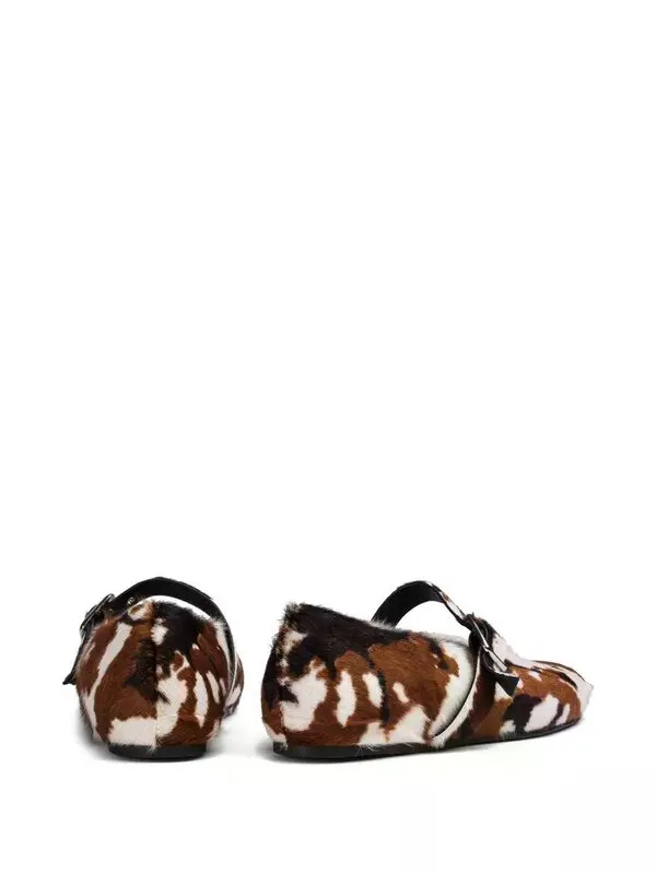 LE SILLA Danielle Ballet Flats With Cowhide Print And Buckle Fastening