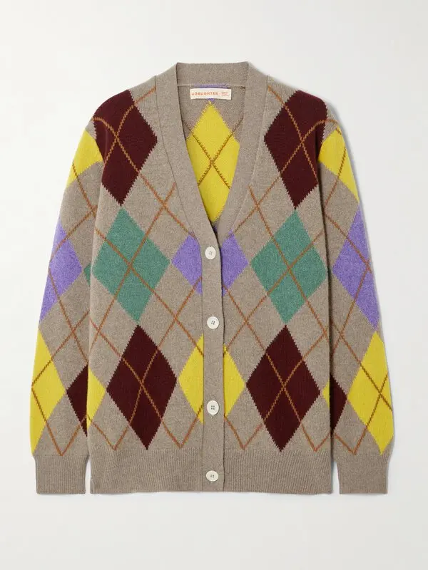 Daughter Argyle Wool Cardigan - Multi