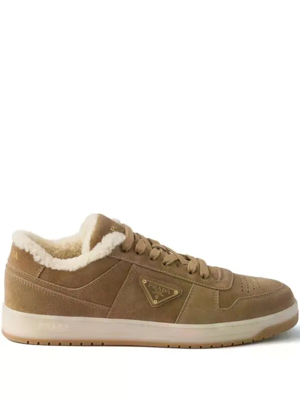 Prada Downtown Suede Sneakers - Neutrals