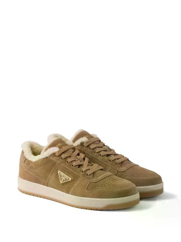 Prada Downtown Suede Sneakers - Neutrals