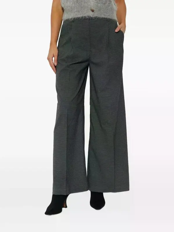 Munthe Houndstooth Pattern Wide Leg Trousers