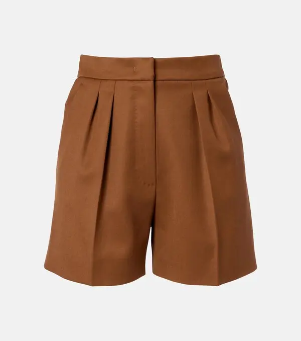 Max Mara Ozieri High-rise Virgin Wool Shorts - Brown