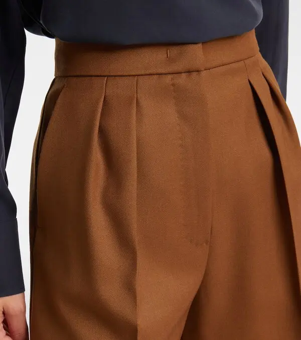 Max Mara Ozieri High-rise Virgin Wool Shorts - Brown