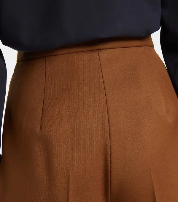 Max Mara Ozieri High-rise Virgin Wool Shorts - Brown
