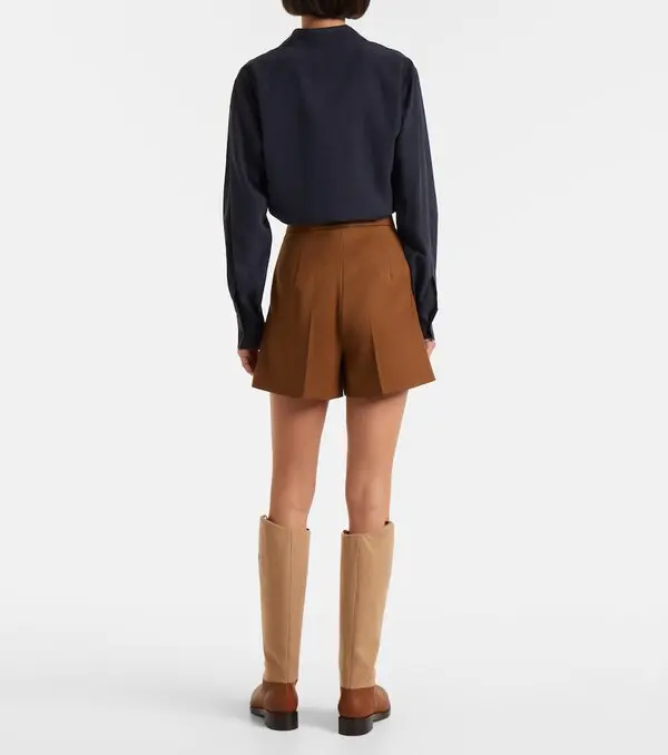 Max Mara Ozieri High-rise Virgin Wool Shorts - Brown