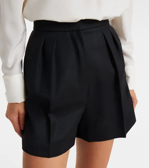 Max Mara Ozieri High-rise Virgin Wool Shorts - Black