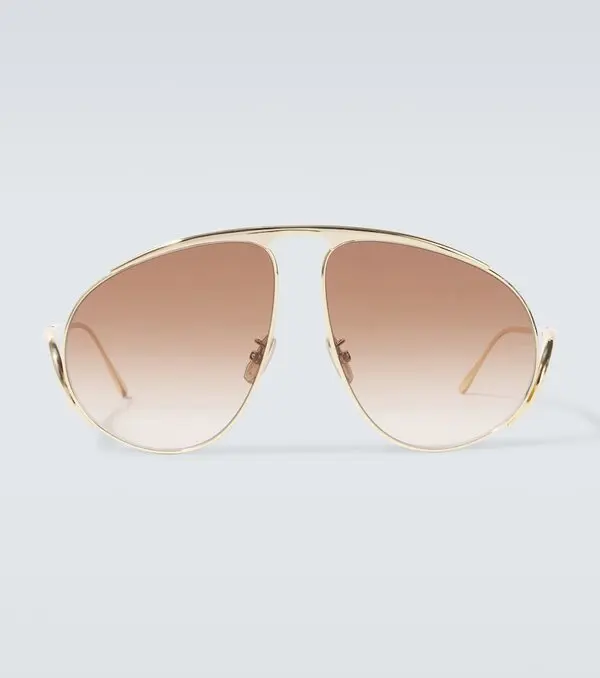Loewe Hillock Aviator Sunglasses - Gold