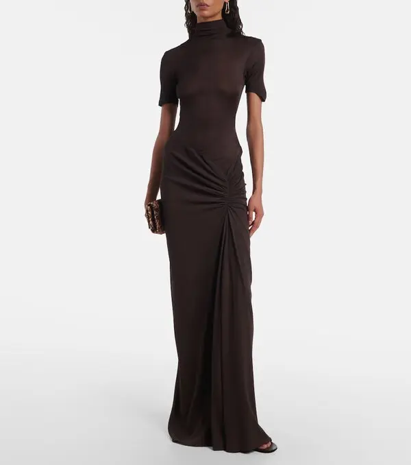Christopher Esber Gathered Maxi Dress - Brown