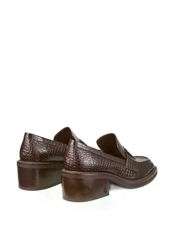 JIMMY CHOO Tylor 60 Croc-embossed Leather Loafers