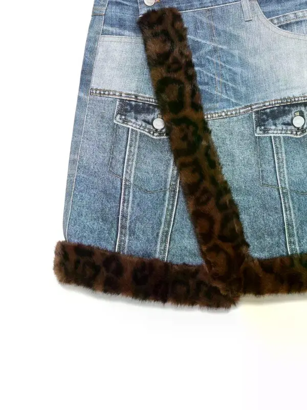 Andersson Bell Fur-edge Denim Skirt