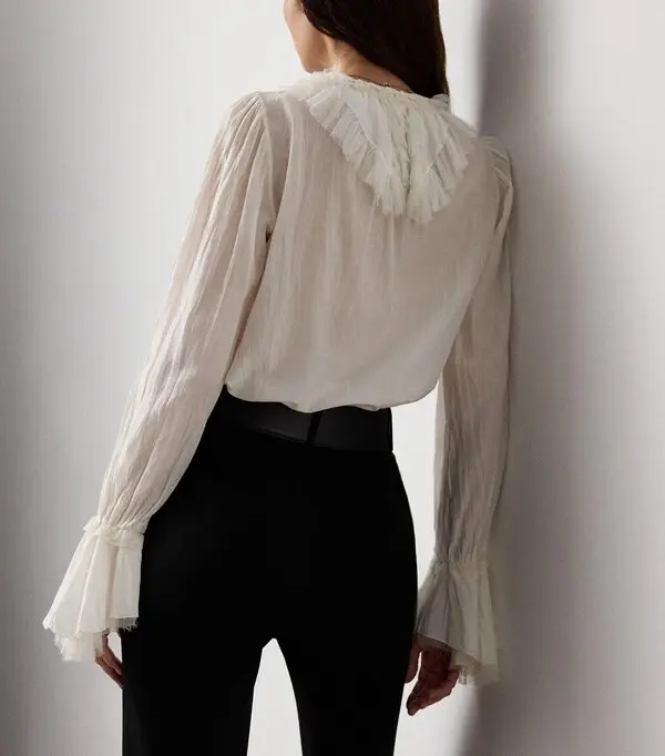 Ralph Lauren Kensley Cotton-silk Voile Blouse