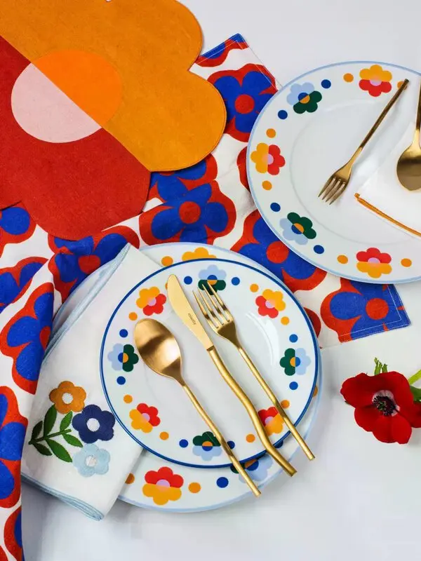 MISETTE Flower-shaped Linen Placemats