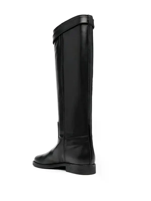 VIA ROMA 15 Buckle-detail Leather Knee-high Boots