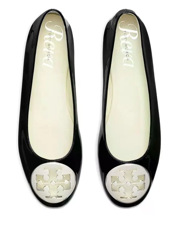 Tory Burch Reva Logo-plaque Ballet Flats - Black
