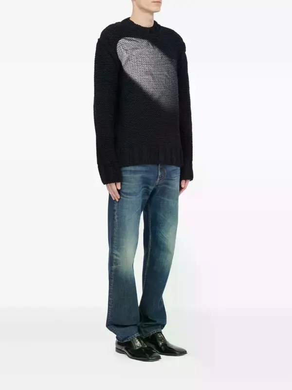 MAISON MARGIELA Textured Knit Sweater With Graphic Detail