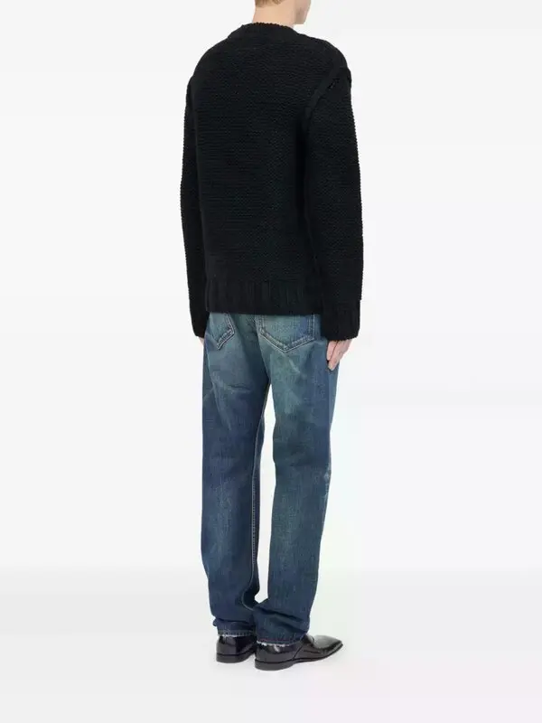 MAISON MARGIELA Textured Knit Sweater With Graphic Detail