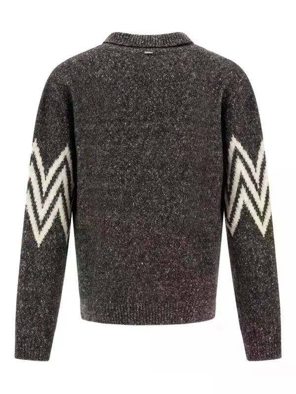 Herno Zigzag Pattern Collared Sweater