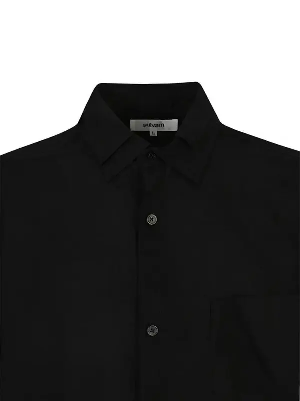 SULVAM Asymmetrical Drawstring Shirt