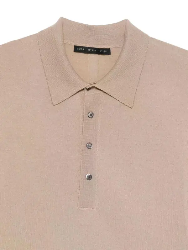 LOW BRAND Long-sleeved Buttoned Polo Shirt - Neutrals