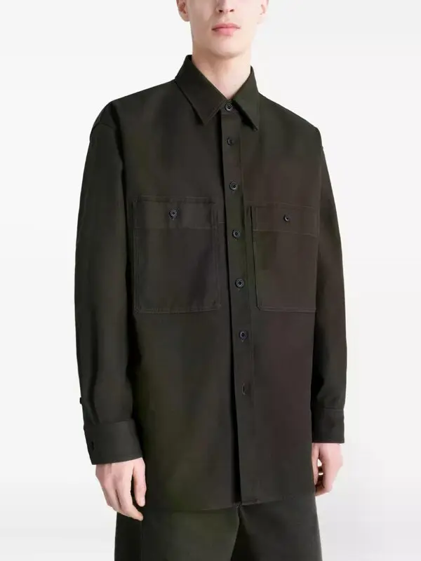 LEMAIRE Patch-pocket Twill Overshirt - Brown