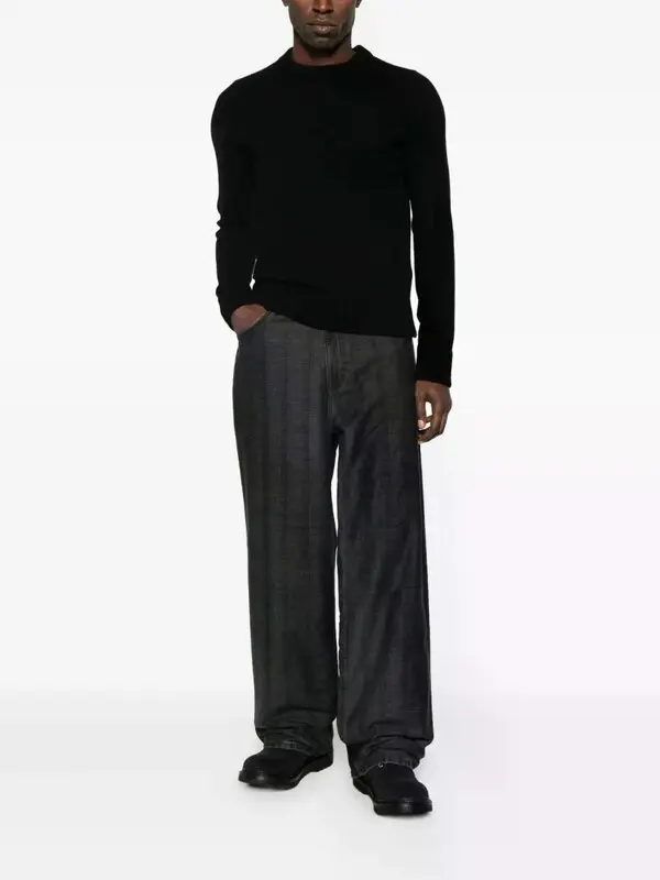 Sacai Round Neck Sweater With Ribbed Details