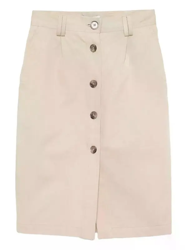 ANINE BING High-waisted Pleated Skirt With Side Slits