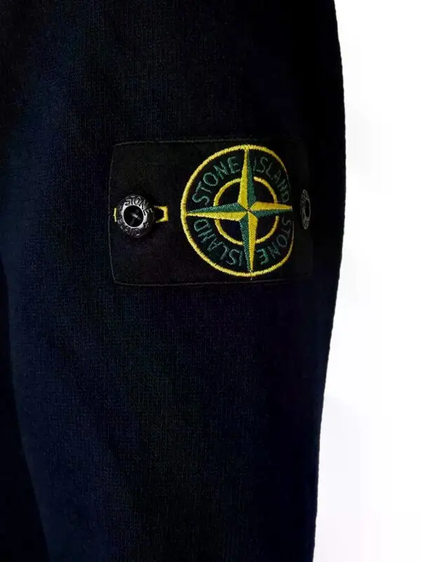Stone Island Ribbed-trim Hoodie - Blue