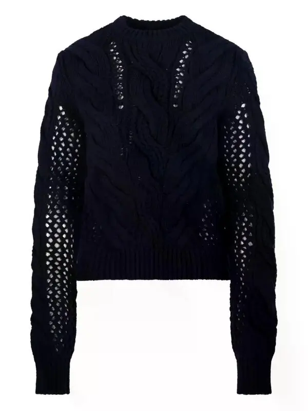 Sportmax Cable Knit Crew Neck Sweater - Black