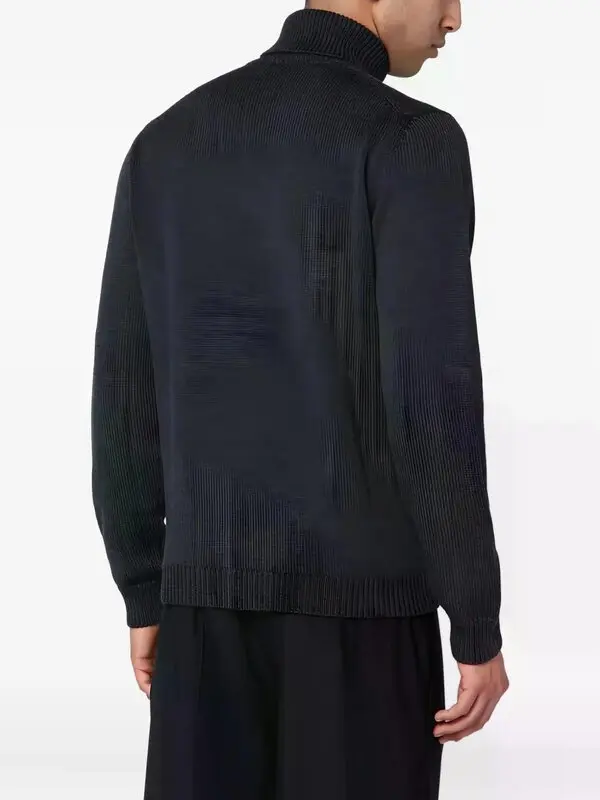 ROBERTO COLLINA Turtleneck Ribbed Sweater - Blue