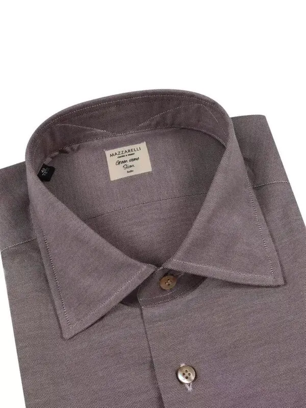 MAZZARELLI Oxford Cotton Shirt - Brown