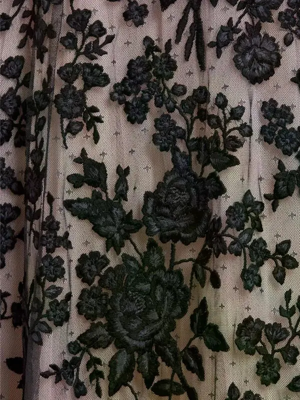 NEEDLE & THREAD Embroidered Flowers Scoop Neck Maxi Dress