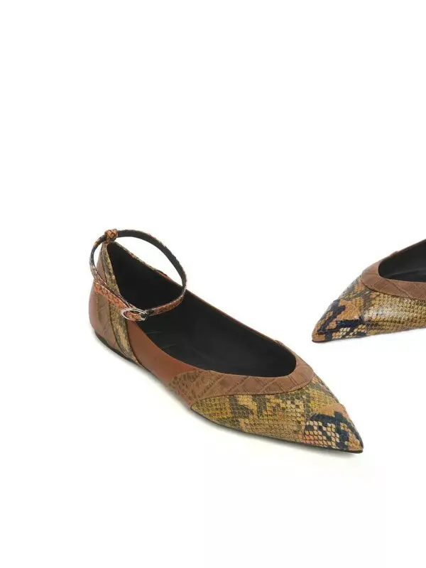 Marni Pointed-toe Flats With Adjustable Ankle Strap