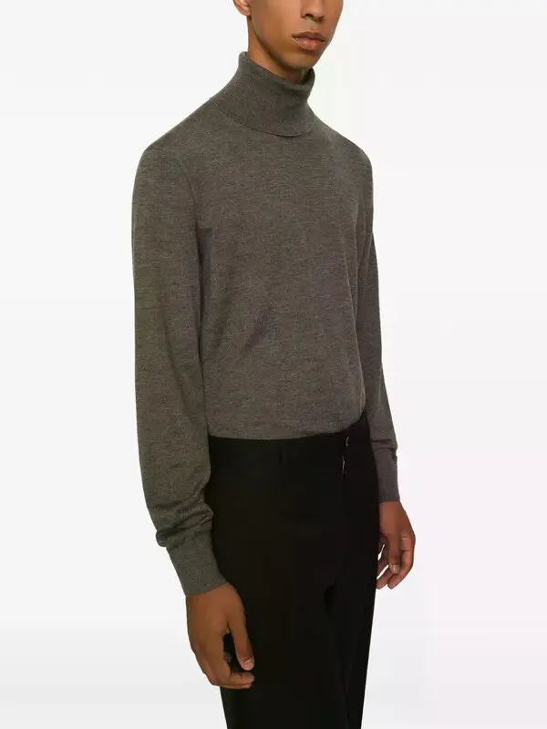 Dolce & Gabbana Cashmere High Neck Jumper - Grey