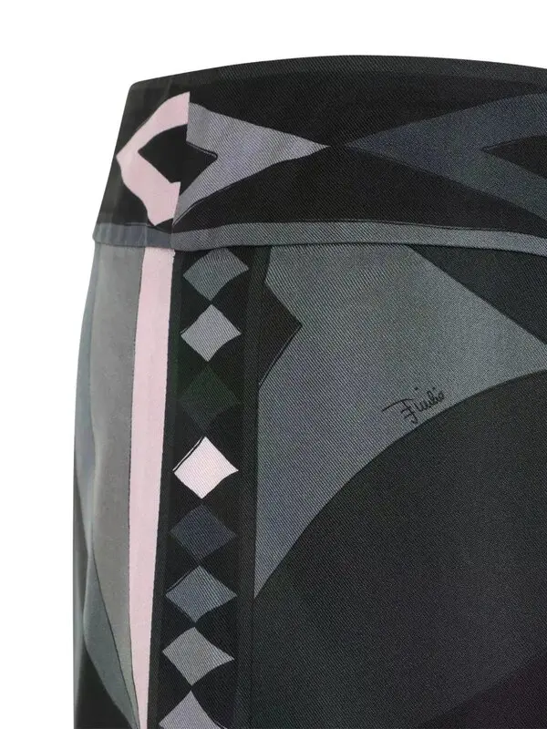 Emilio Pucci Geometric Print Silk Palazzo Pants
