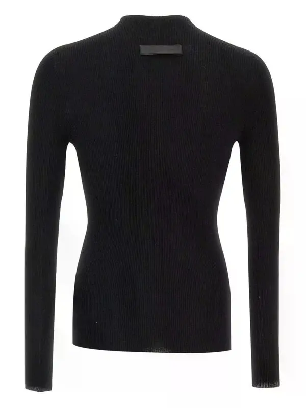 HELIOT EMIL Isotropy Ribbed Mock Neck Sweater