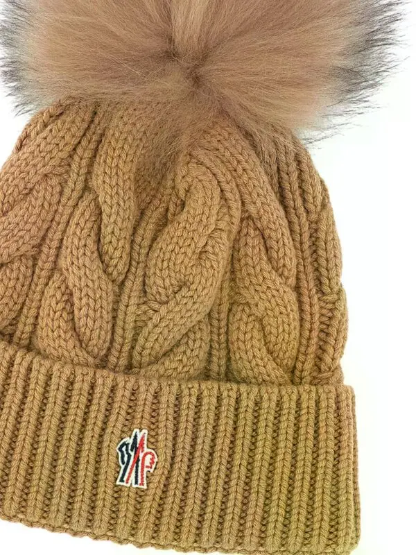 Moncler Cable-knit Beanie With Pom-pom Detail