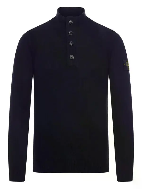Stone Island Button-fastening High Neck Polo Shirt