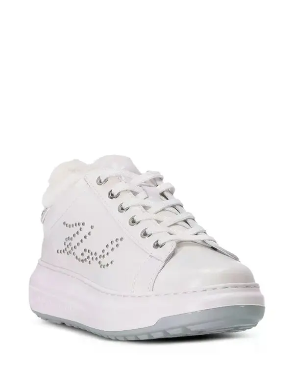 Karl Lagerfeld Studded Platform Sneakers - White