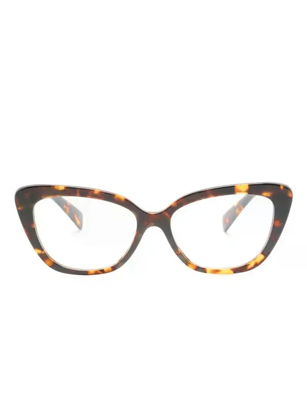 Miu Miu Tortoiseshell-effect Cat-eye Glasses - Brown
