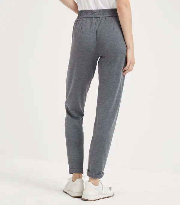 Brunello Cucinelli Cotton-silk French Terry Drawstring Sweatpants