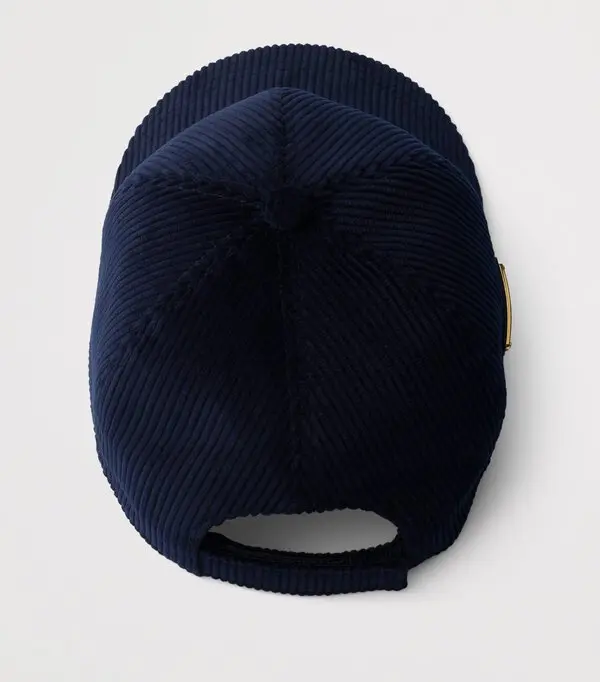 Prada Corduroy Baseball Cap - Blue