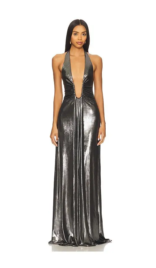 Misha Collection The Jennifer Foil Jersey Dress - Black