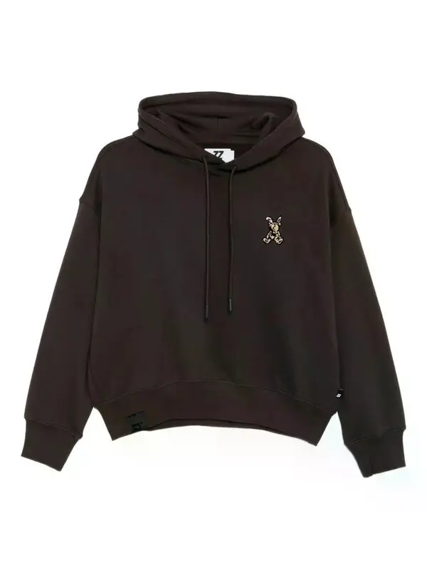 Izzue Embroidered Hoodie - Brown